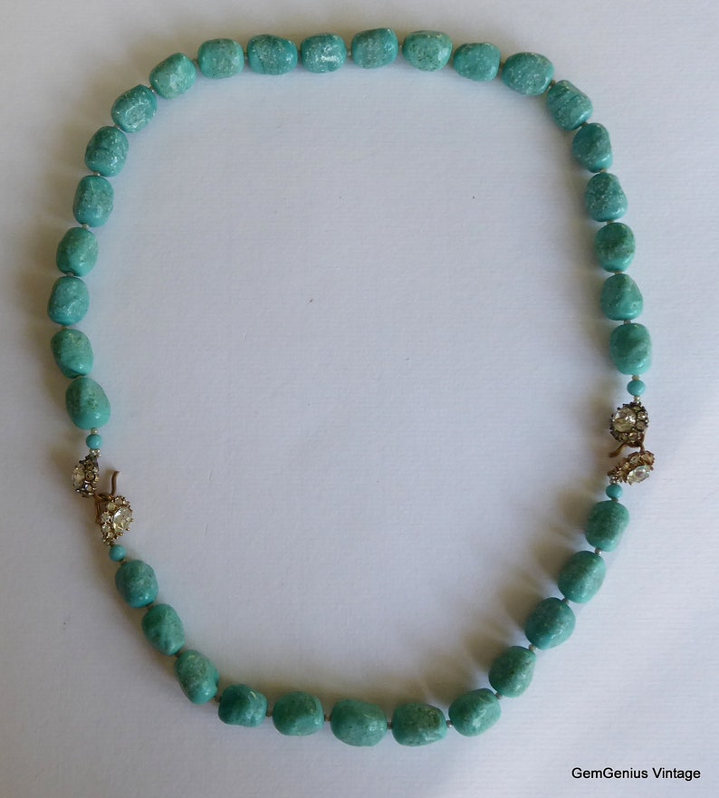 Judith Mccann Turquoise and Rhinestone Necklace and Bracelet Set - Etsy