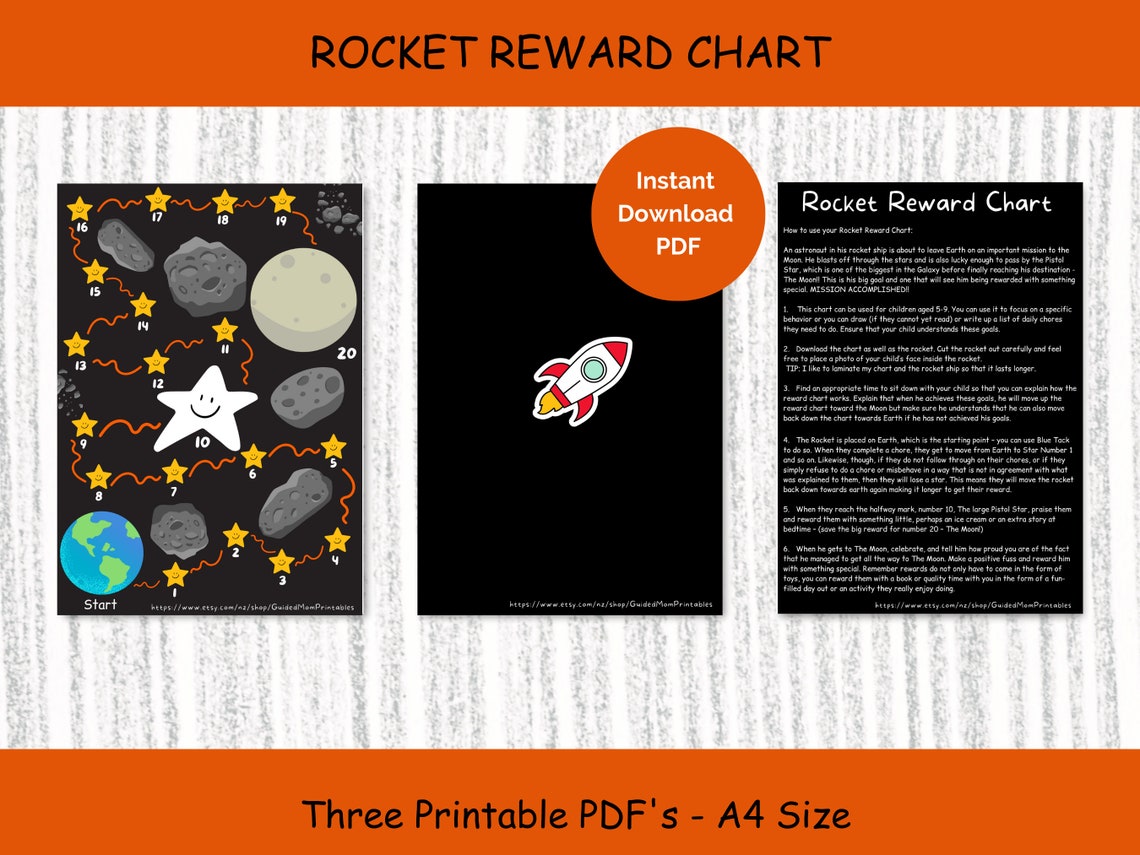 Reward Chart Printable, Kids Reward Chart, Chore Chart for Kids ...