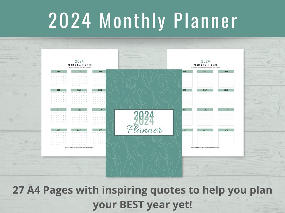 2024 Monthly Calendar Printable 2024 Calender Printable 2024 - Etsy ...