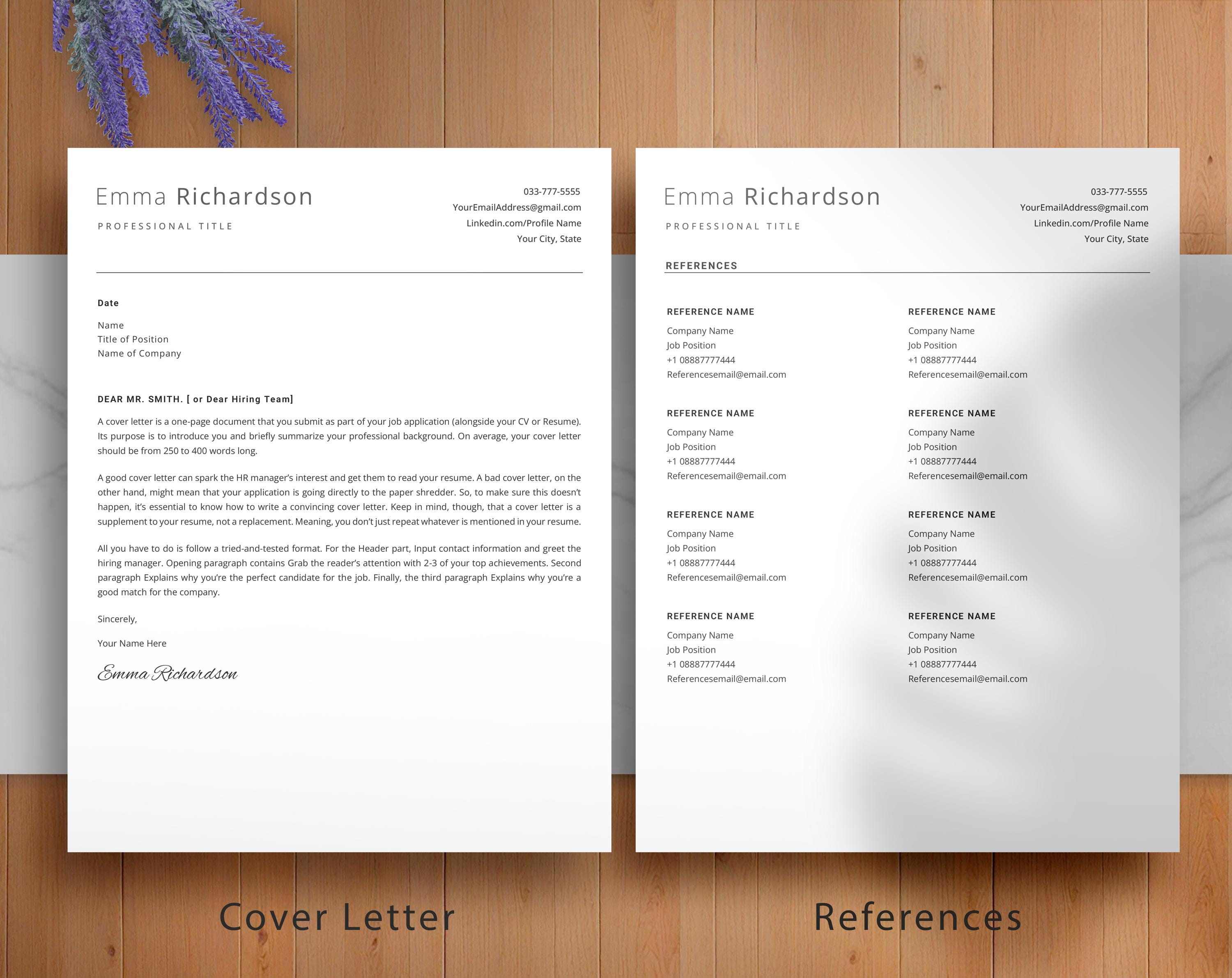 Ats-compliant Teacher Resume Template | Editable Teaching CV for ...