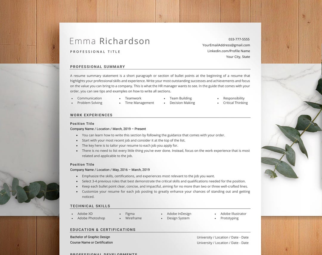 Ats-compliant Resume Template 2025 | Modern Professional 1-2 Page ...