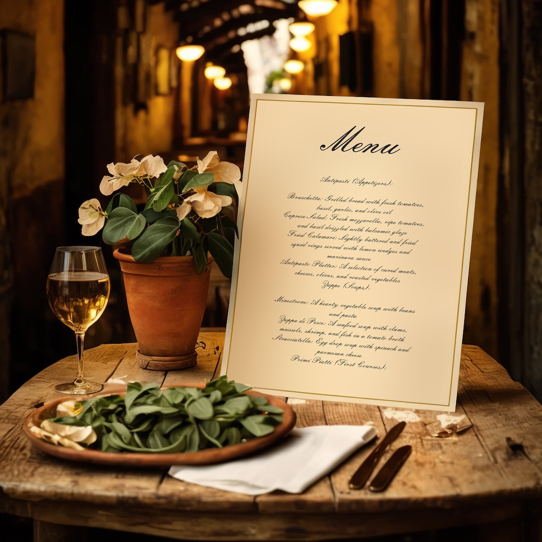 Italian Restaurant Menu Mockup, Restaurant Mockup, Menu Mockup - Etsy ...