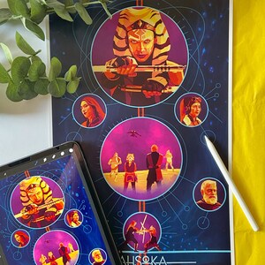 Star Wars Ahsoka Series Poster Ahsoka Tano Art Print Hera Syndulla and Sabine Wren Wall Art ...