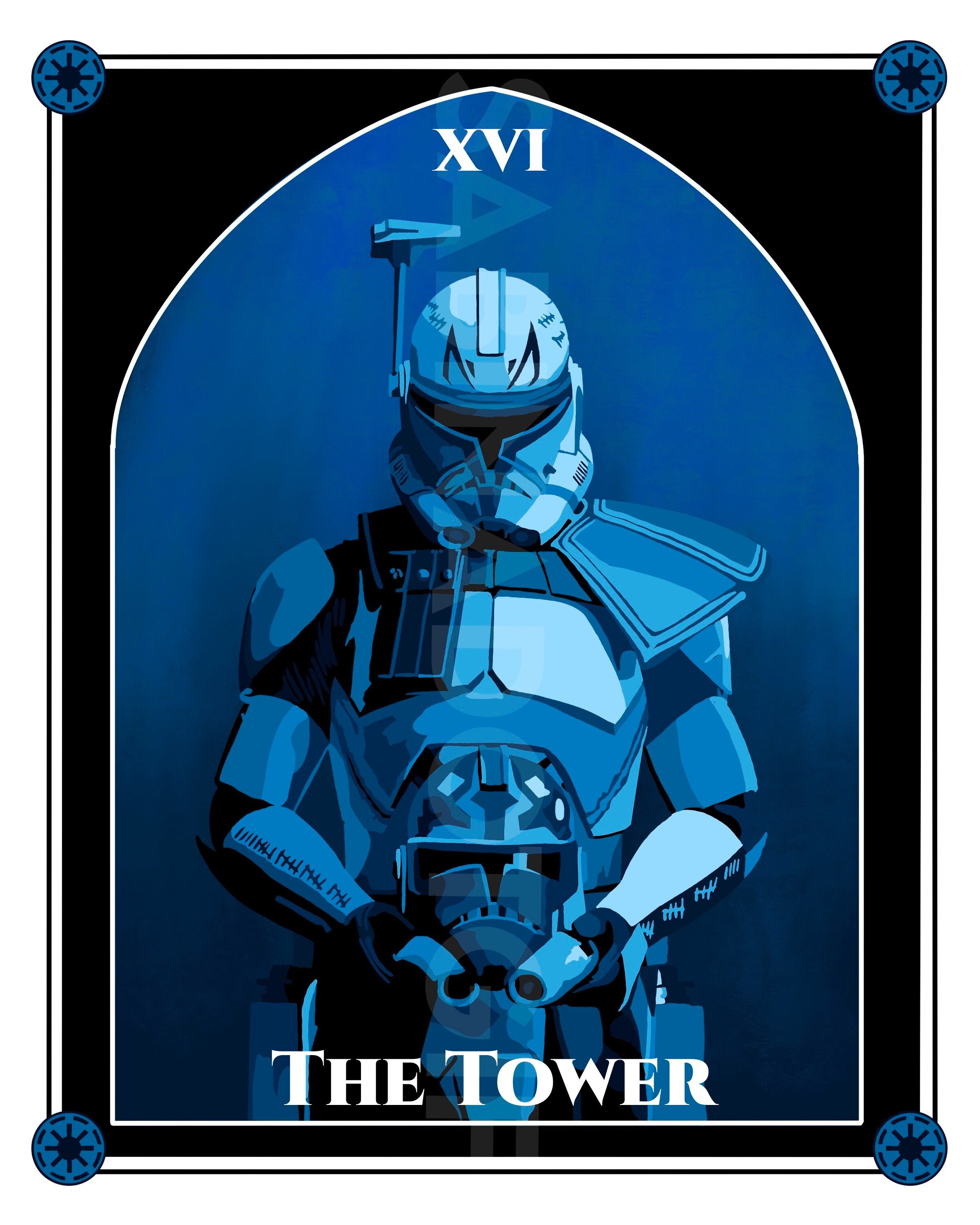Tarot Card Captain Rex Print Clone Wars the Tower Art Star - Etsy