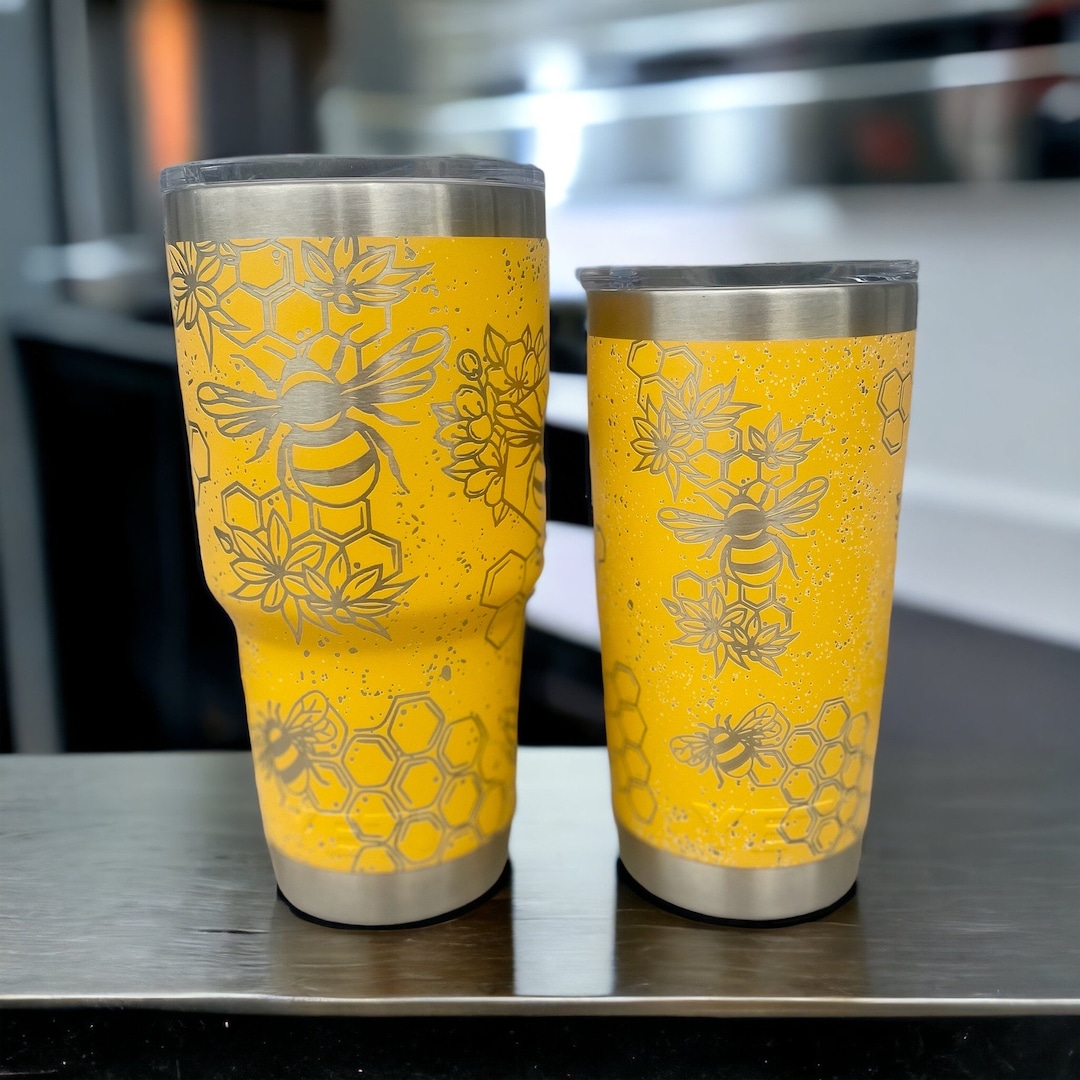 Bumble Bee 360 Degree Laser Engraved, 20oz or 30oz Tumbler With Lid ...