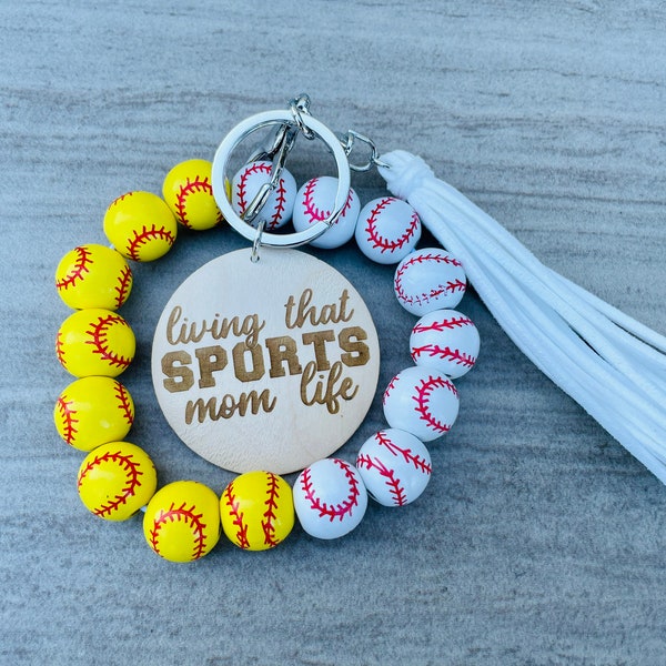 Wood Bead Keychain - Etsy