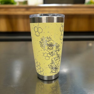 Bumble Bee 360 Degree Laser Engraved, 20oz or 30oz Tumbler With Lid ...