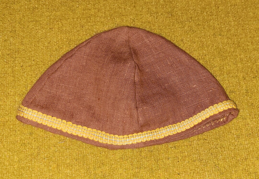 Simple Linen Cap With Hand-woven Border, Cap, Early Middle Ages ...