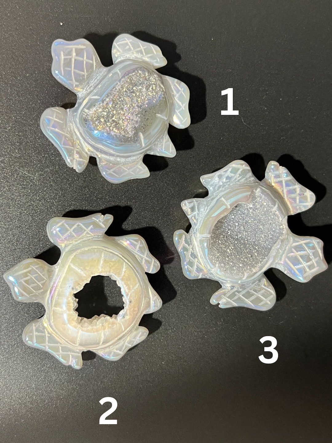 Aura Angel Geode Agate Turtle - Etsy