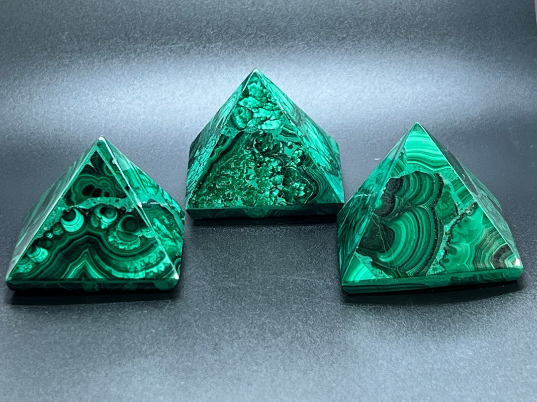 Genuine Malachite Gemstone Pyramid |healing Crystal| Top Grade| Home ...