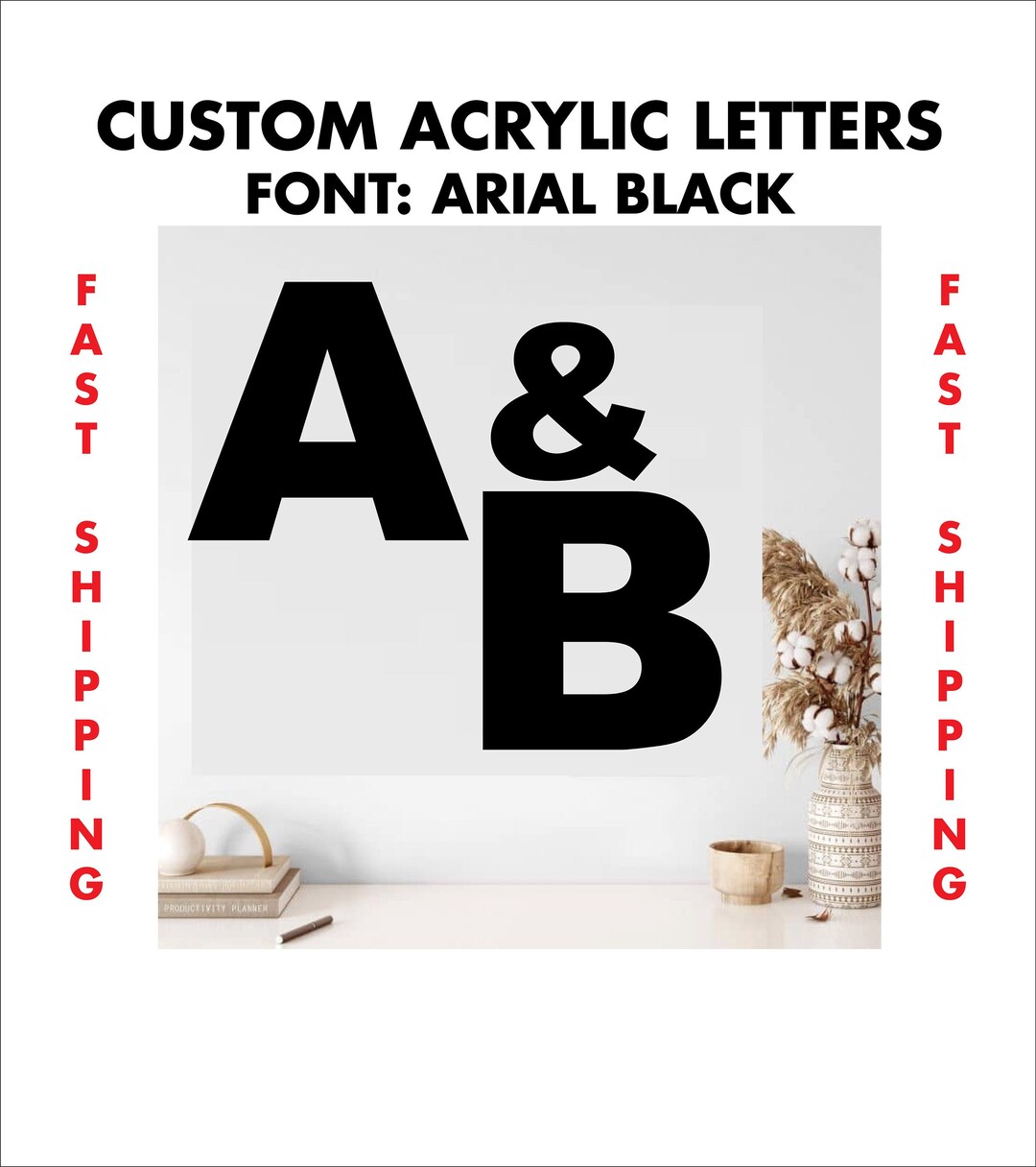 1/8" Black Acrylic Letter - ARIAL BLACK - Business Sign Letters ...