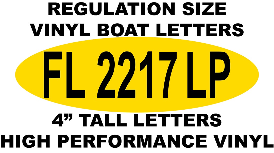 4" TALL VINYL BOAT Numbers - High Performance Vinyl 3M - Etsy