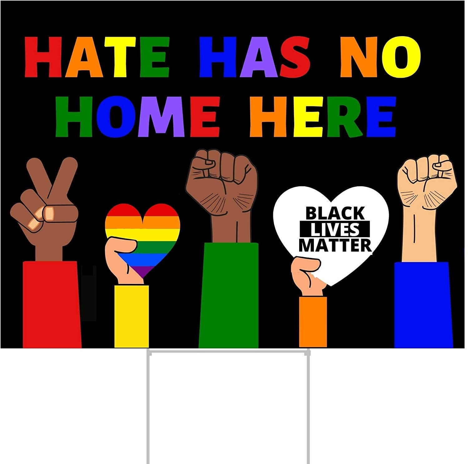 18x24 Corrugated Plastic Sign "hate Has No Home Here" Sign - Etsy