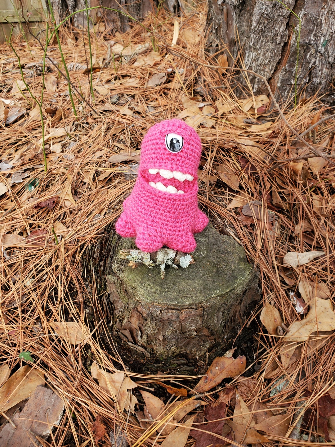 Toothy Pink Blob Monster - Etsy