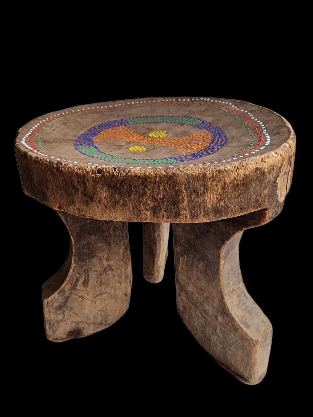 Antique African TURKANA Three-legged Stool KENYA Traditional Wooden ...