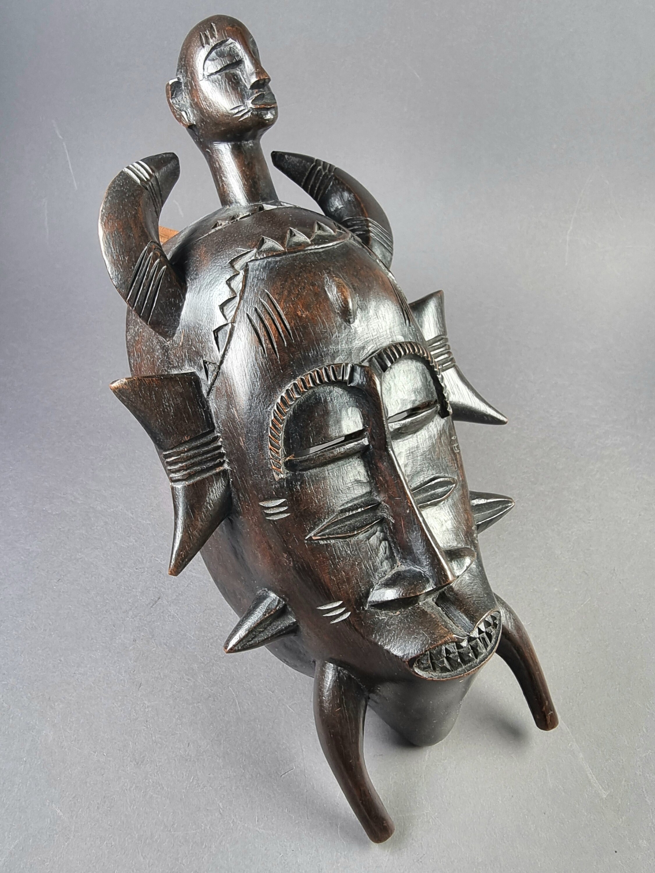 KPELYE Ebony Mask With Ancestral Figure SENUFO Africa 70s 70s Wood ...