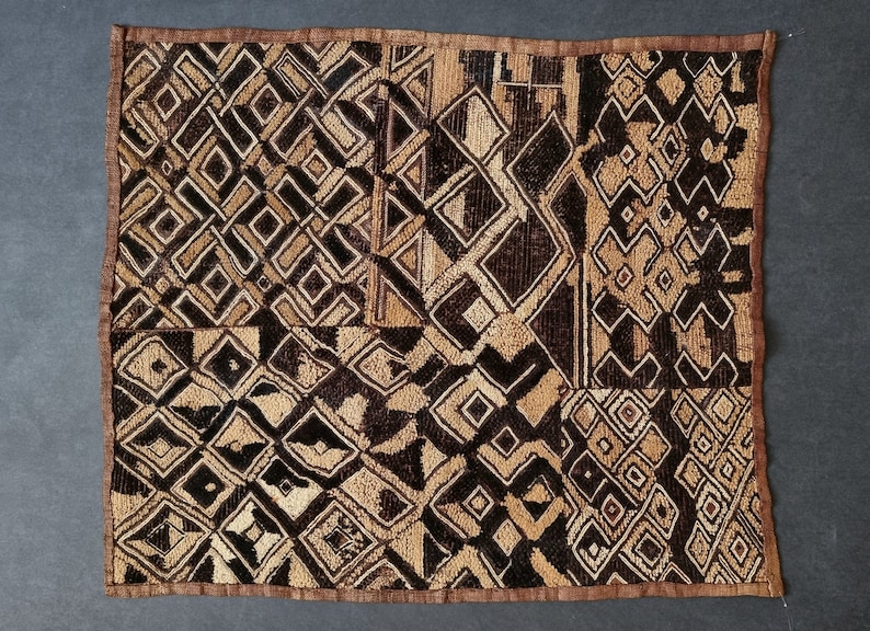 Old SHOOWA Raffia Mat of Kuba CONGO Kassai Traditional Textile Art ...
