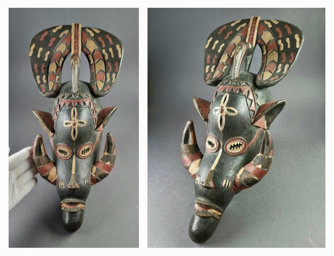 Zoomorphic SENOUFO Mask With Tusks KALAO Bird Senufo Wooden Mask ...