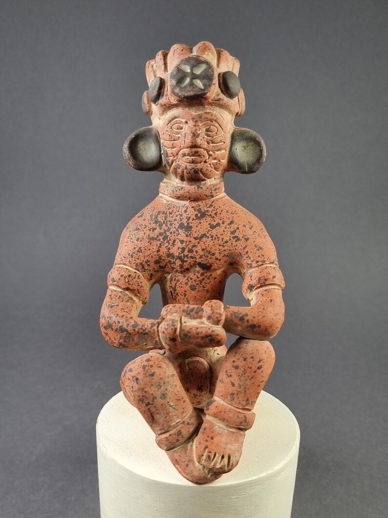 MAYA Ceramic Figure MEXICO Mesoamerica Aztec Sculpture Indigenous ...