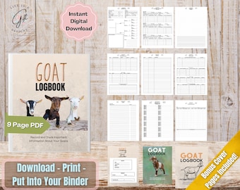 Goat Logbook Goat Journal Goat Keeper Goat Farm Log Milk - Etsy