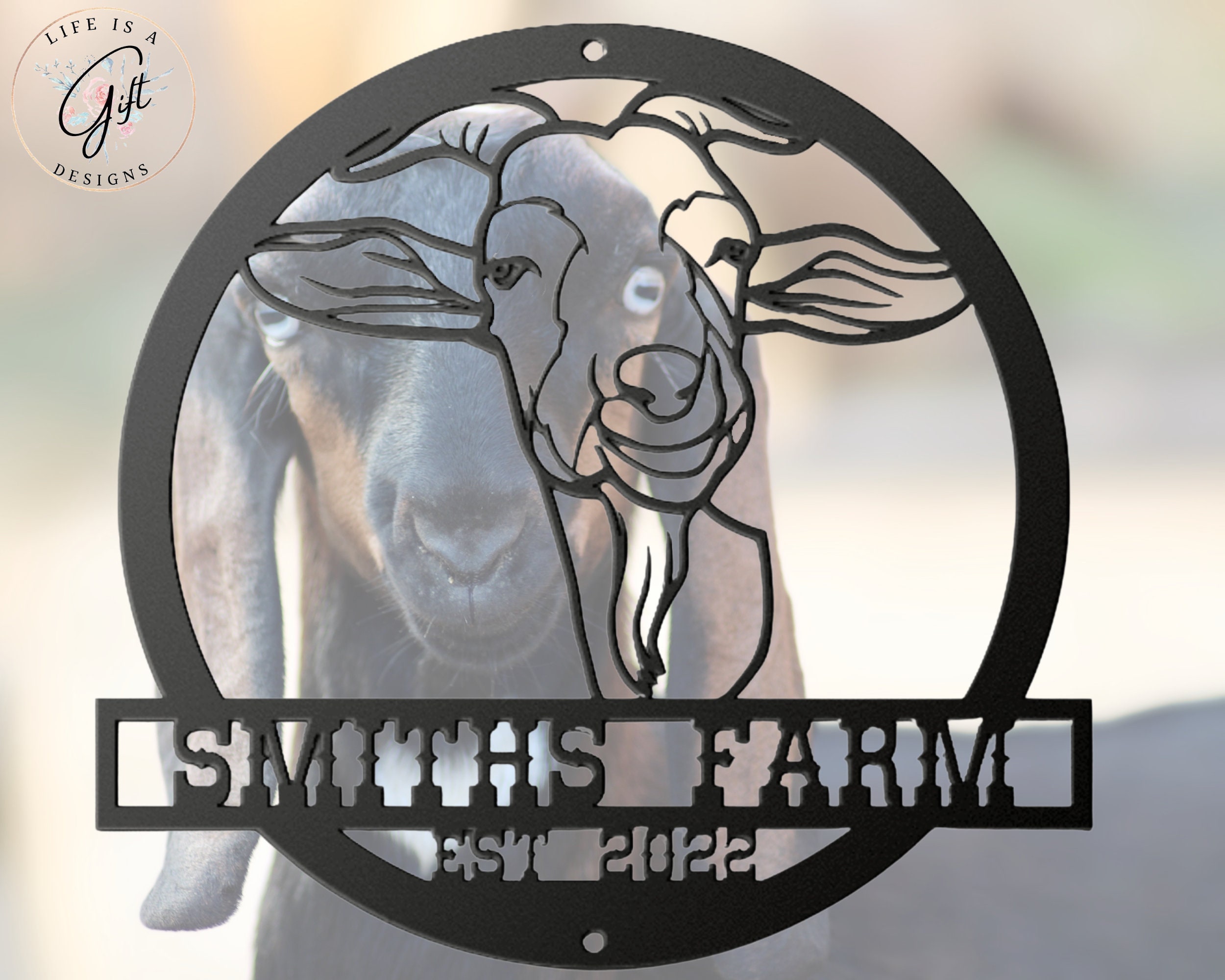 Metal Goat Sign Closing Gift Custom Name Metal Sig Monogram - Etsy