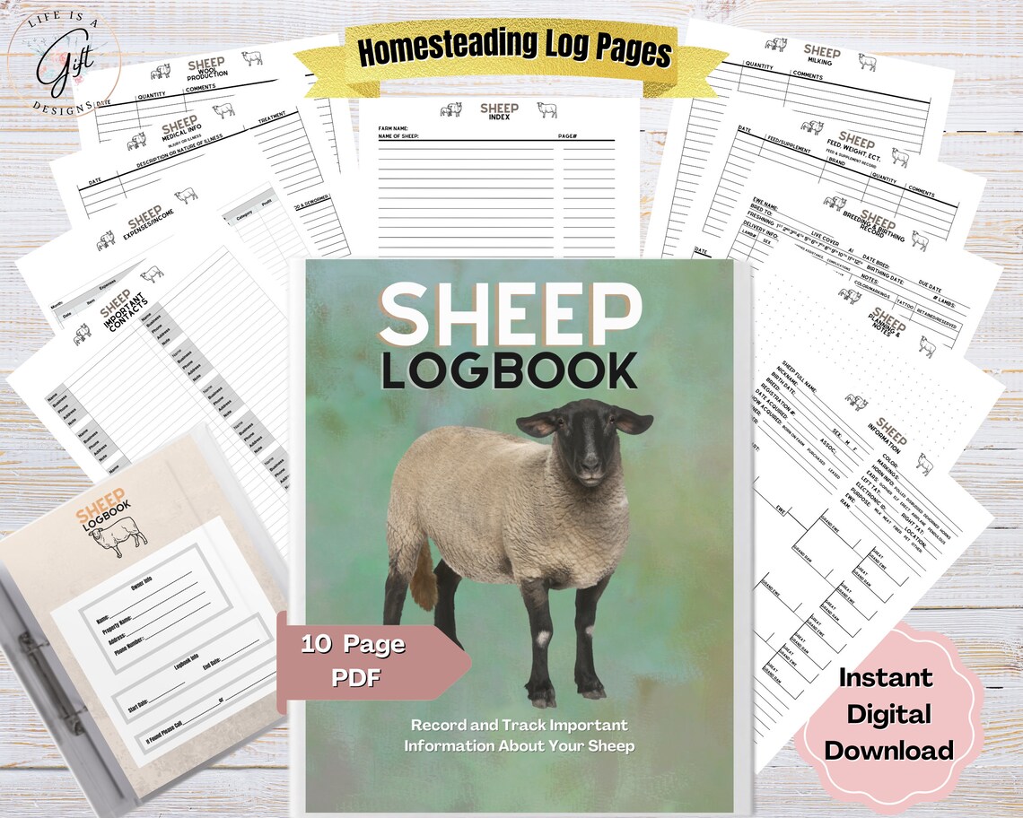 Sheep Logbook Printable Planner Instant Download Record - Etsy