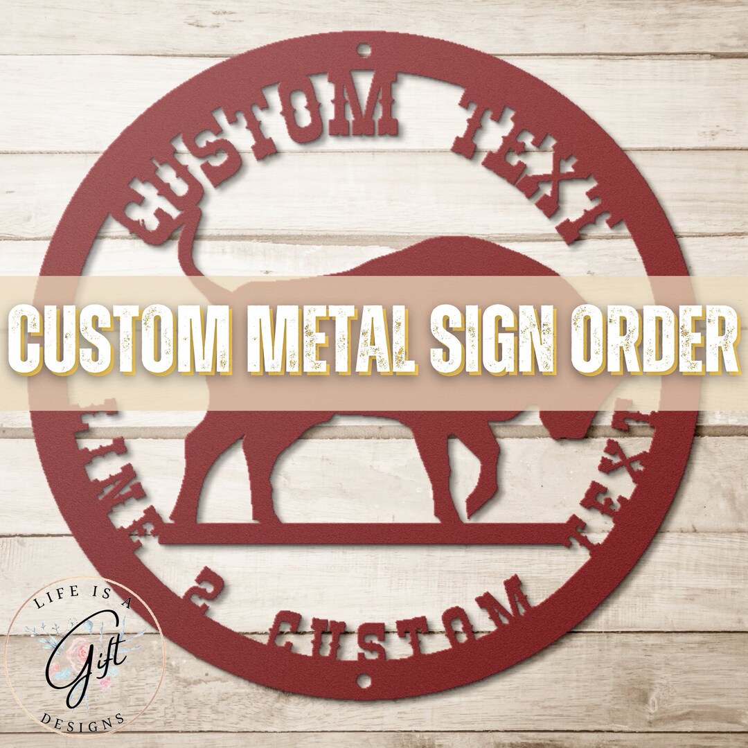 Custom Designed Metal Farm Sign, 18 Gauge Steel Metal, Powder Coated ...