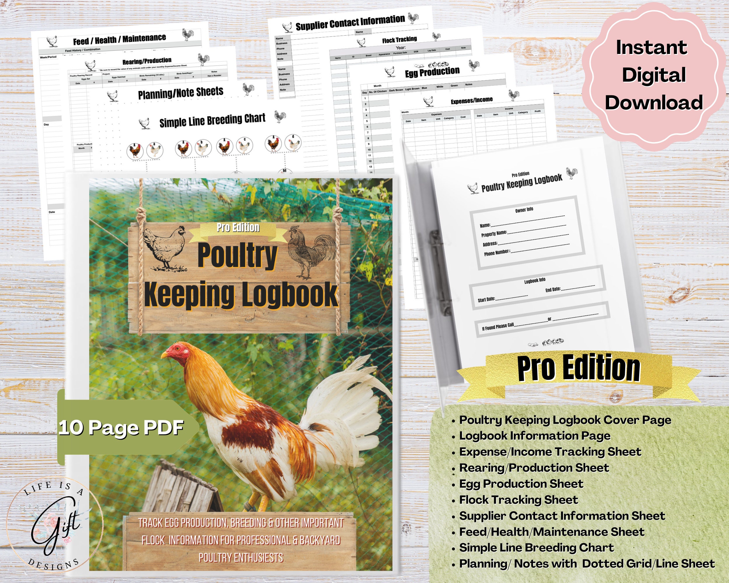 Poultry Keeping Logbook Pages, Chicken Journal, Crazy Chicken Lady ...