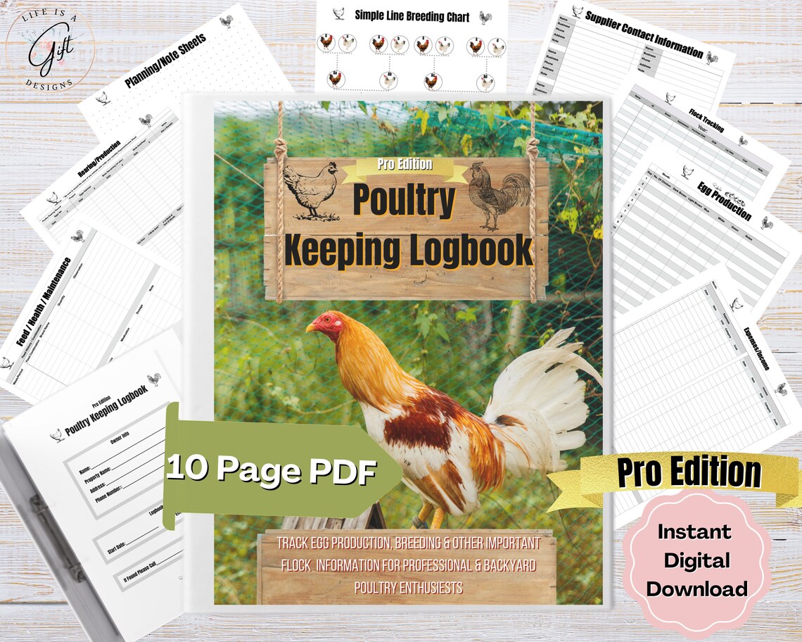 Poultry Keeping Logbook Pages Chicken Journal Crazy Chicken - Etsy