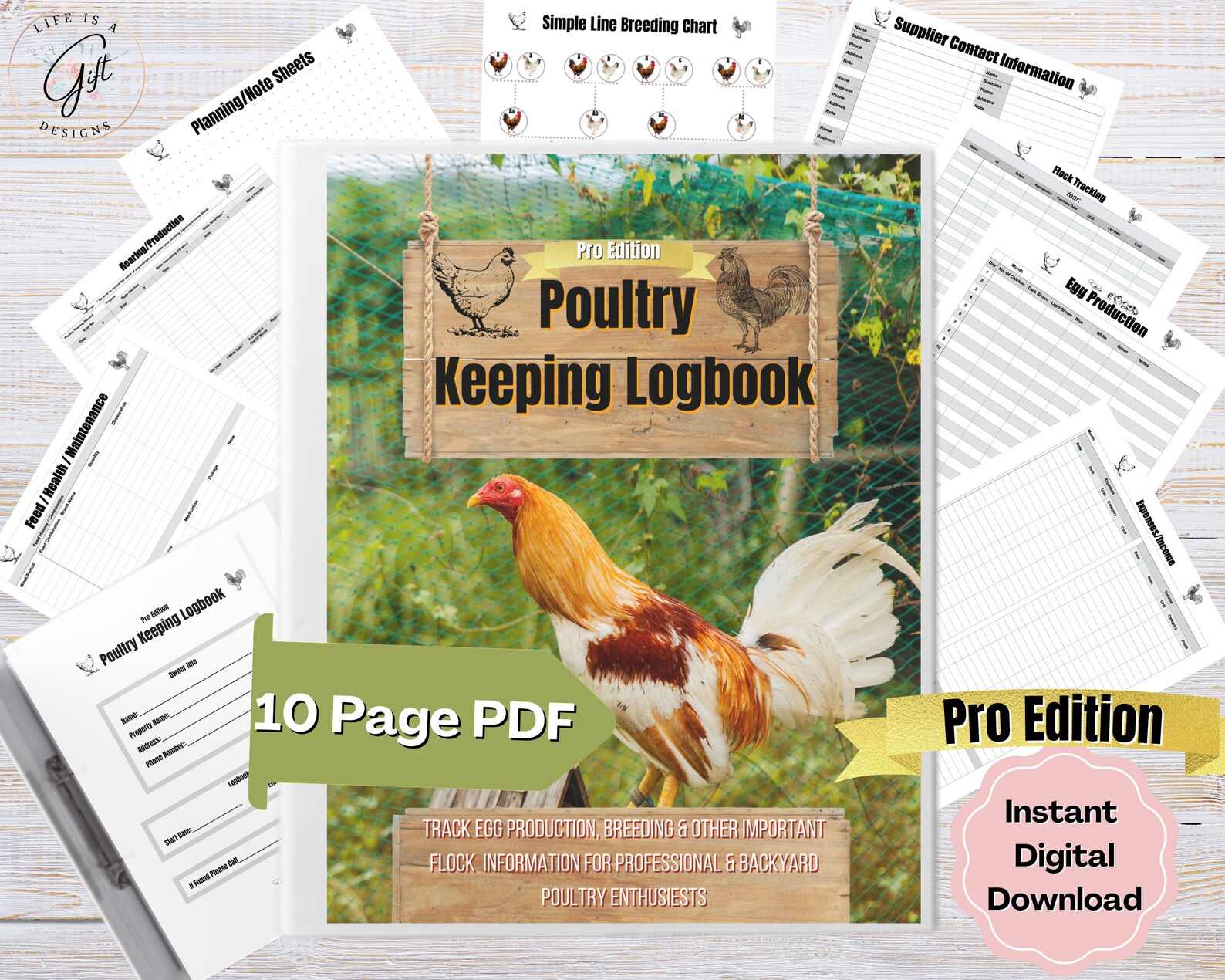 Poultry Keeping Logbook Pages, Chicken Journal, Crazy Chicken Lady ...