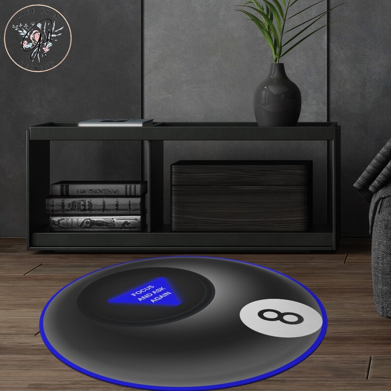 Magic 8 Ball Round Rug Focus and Ask Again 8 Ball Rug - Etsy