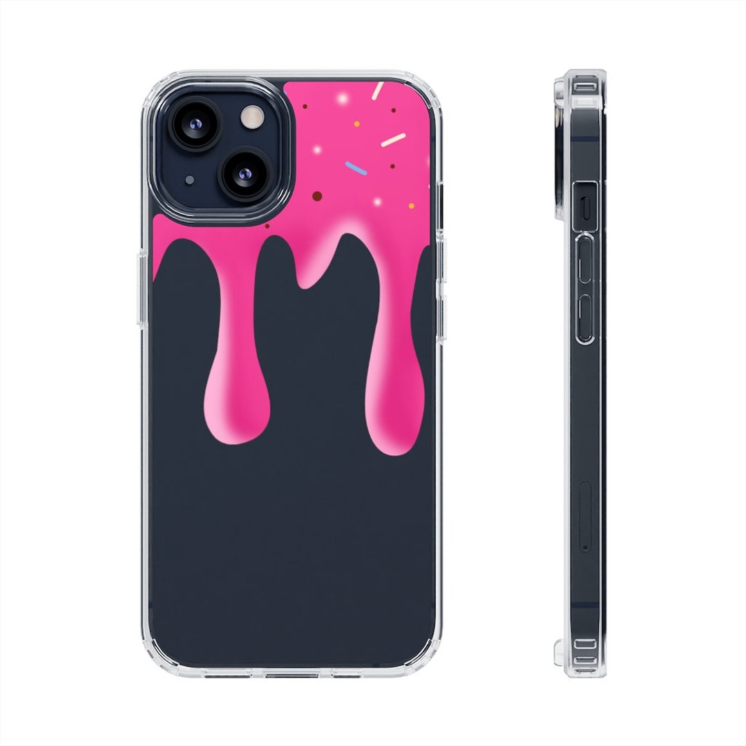 Strawberry Ice Cream Drip Phone Case, iPhone 11 12 13 Ice Cream Clear ...