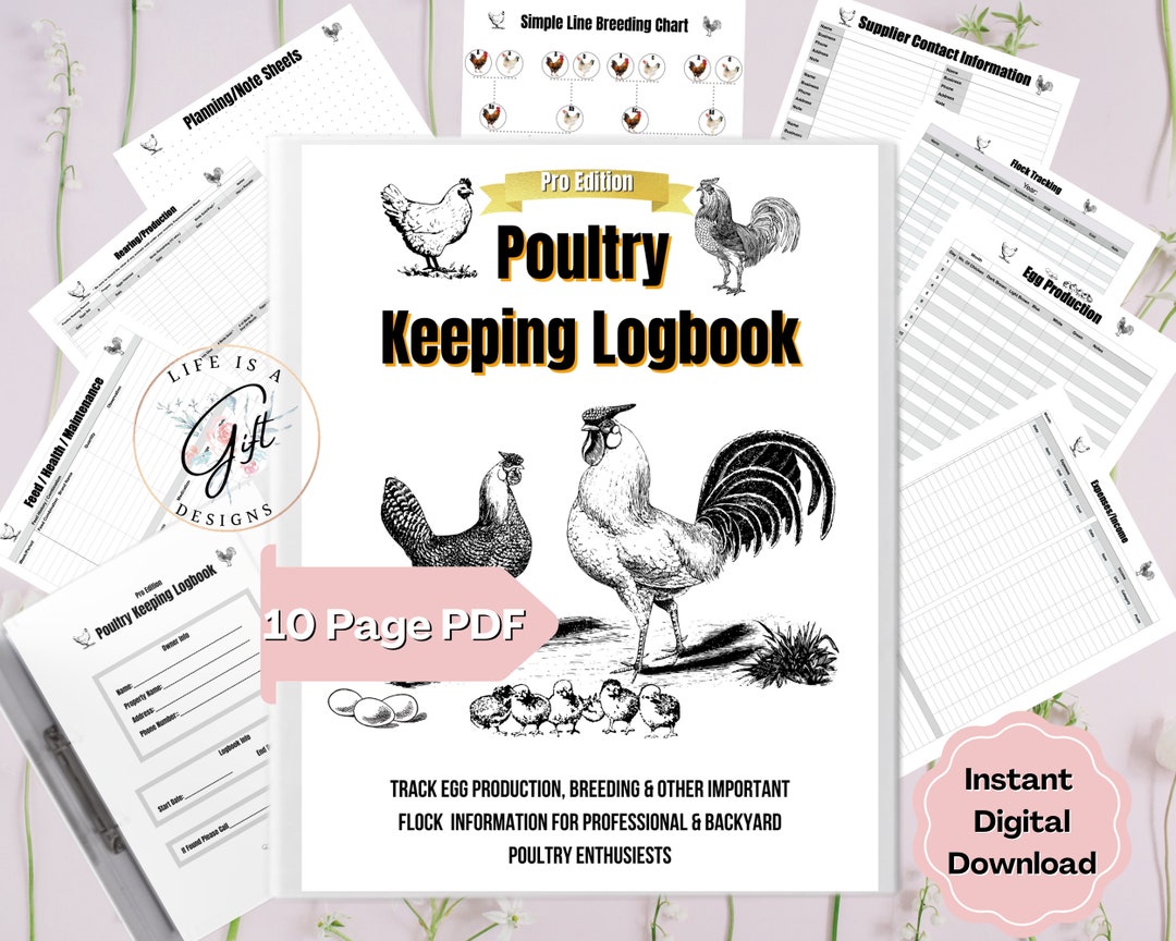 Chicken Journal, Crazy Chicken Lady Tracker, Chicken Log Printable ...