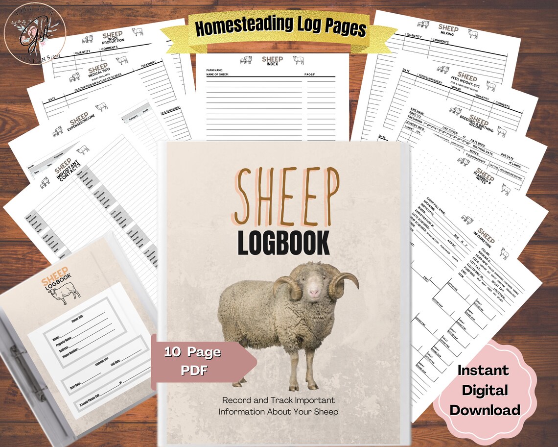 Sheep Logbook Printable Planner Instant Download Record - Etsy