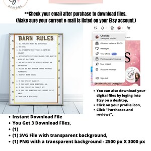 Funny Barn Rules Printable Poster, Pdf Svg Png, Horse Barn Rules ...