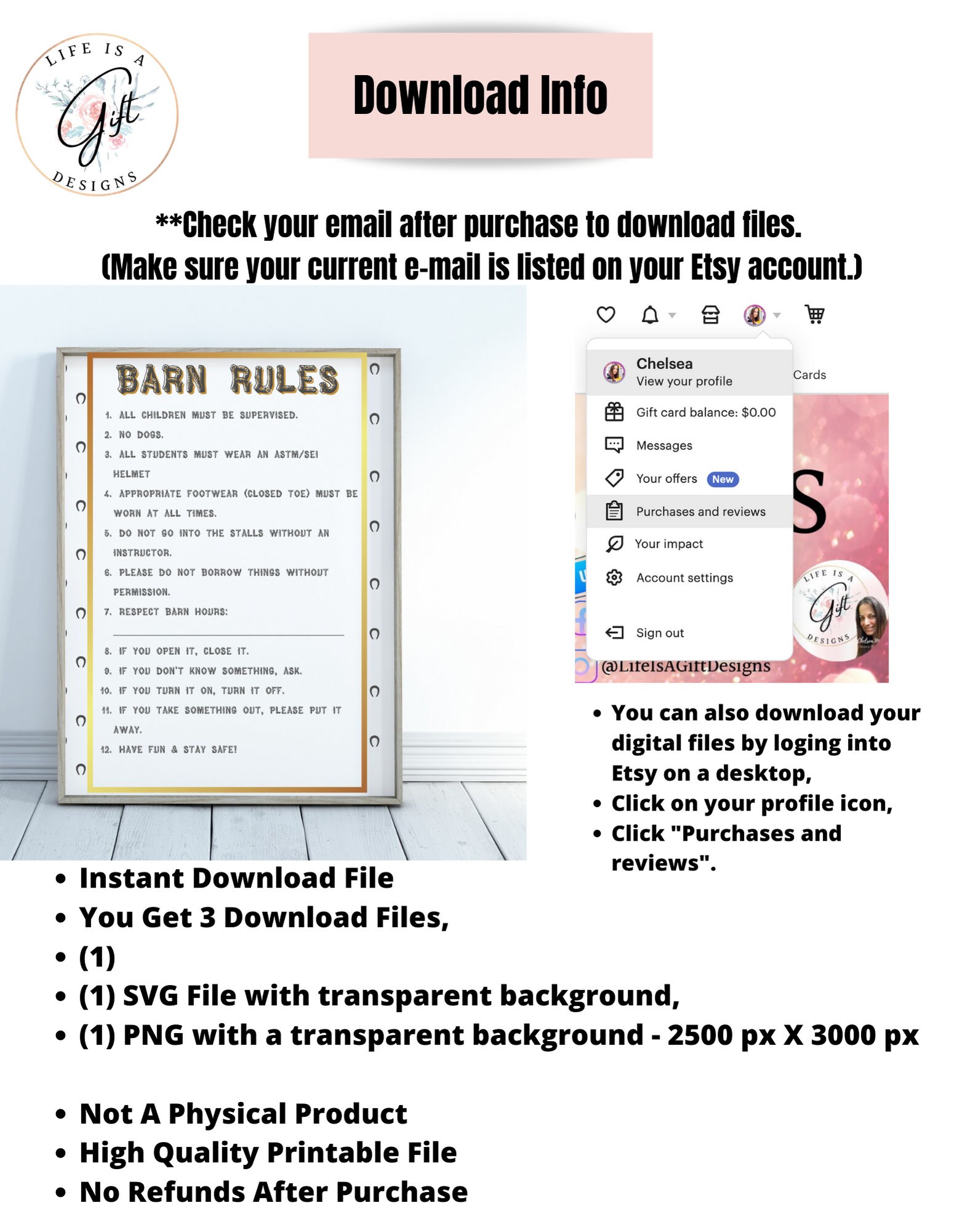 Funny Barn Rules Printable Poster, Pdf Svg Png, Horse Barn Rules ...
