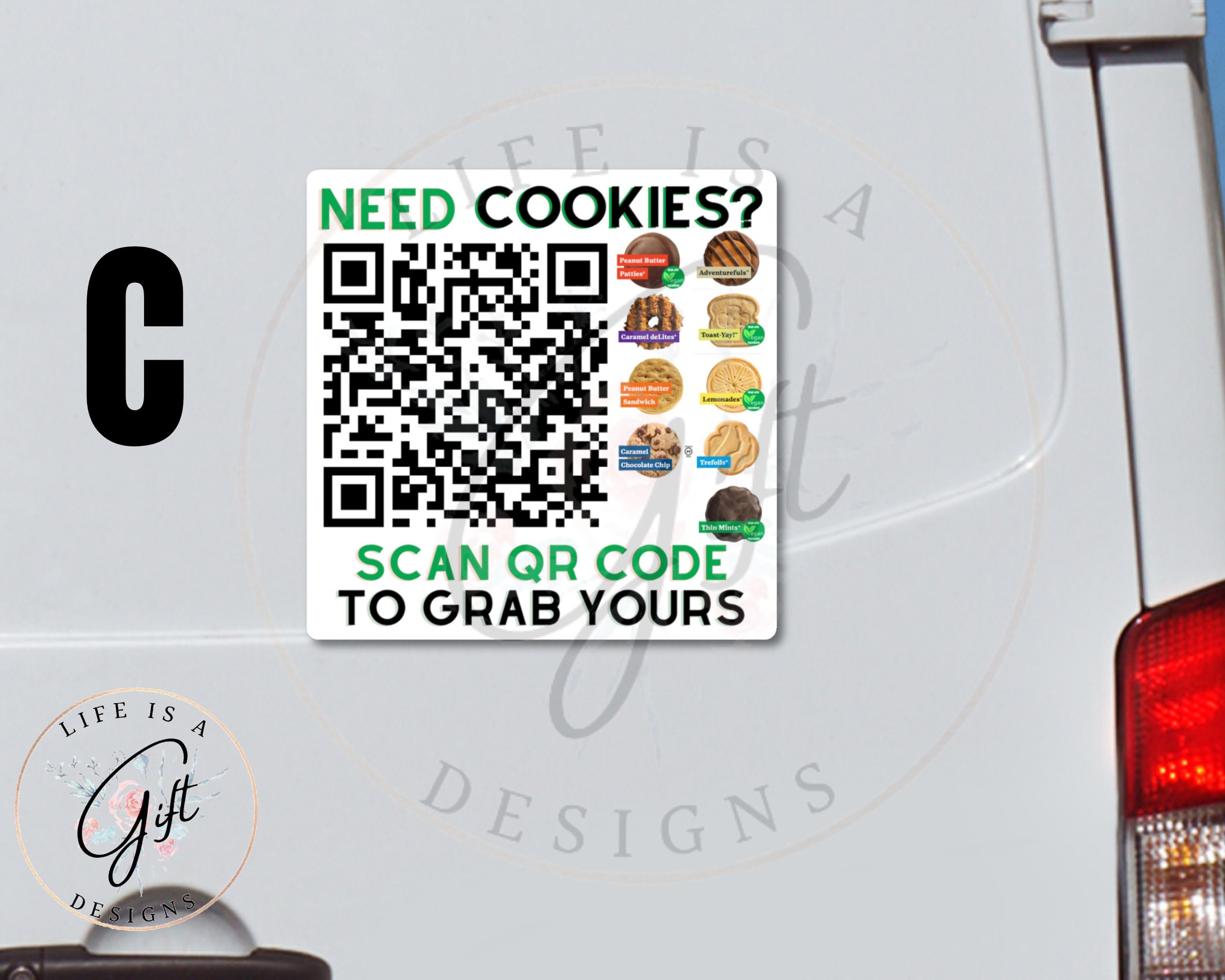 Custom QR Code GS Cookie Website Digital Graphic File - Etsy