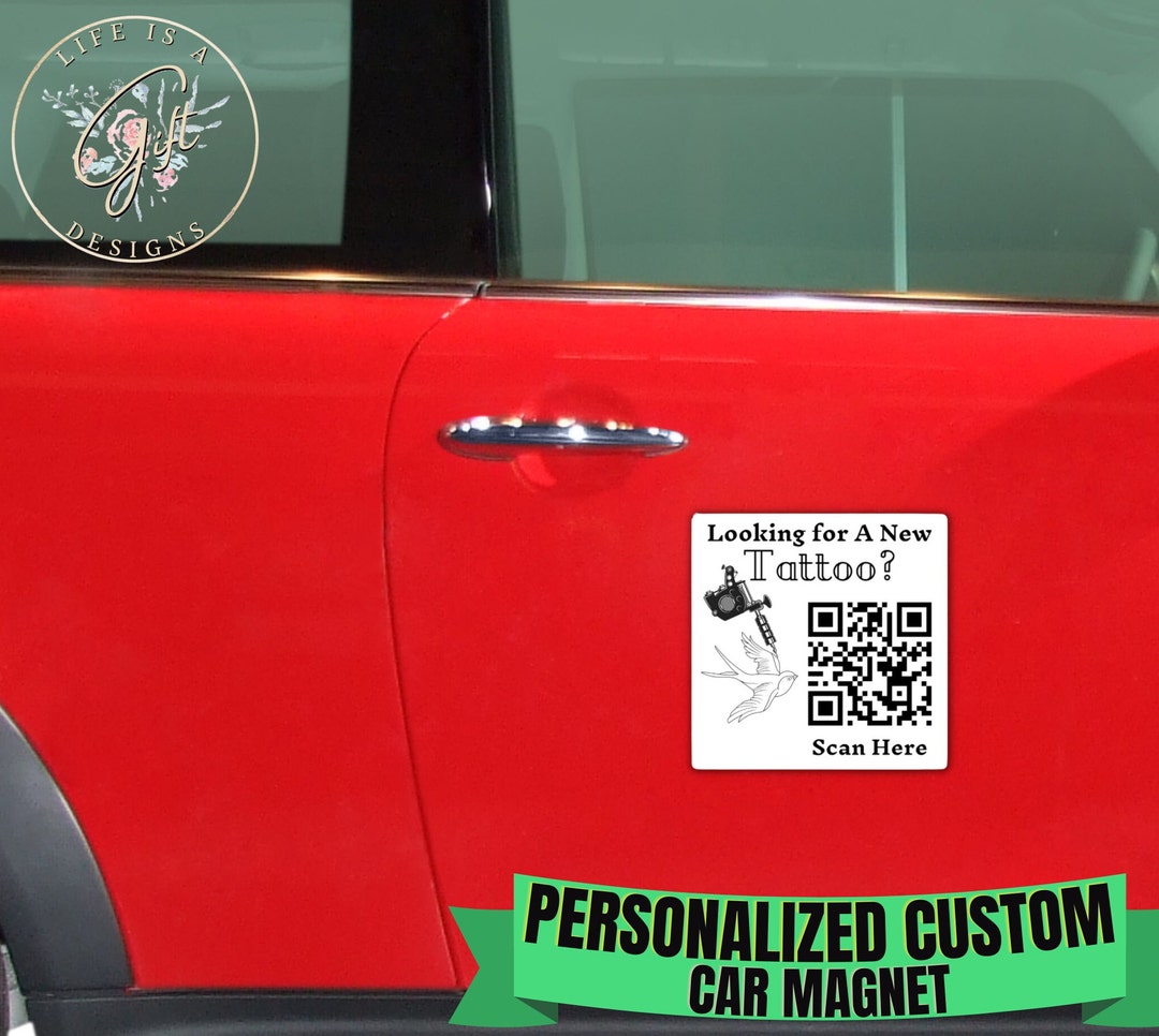 Your Website Custom QR Code Magnet, Tattoo Artist Car Magnet,custom QR ...