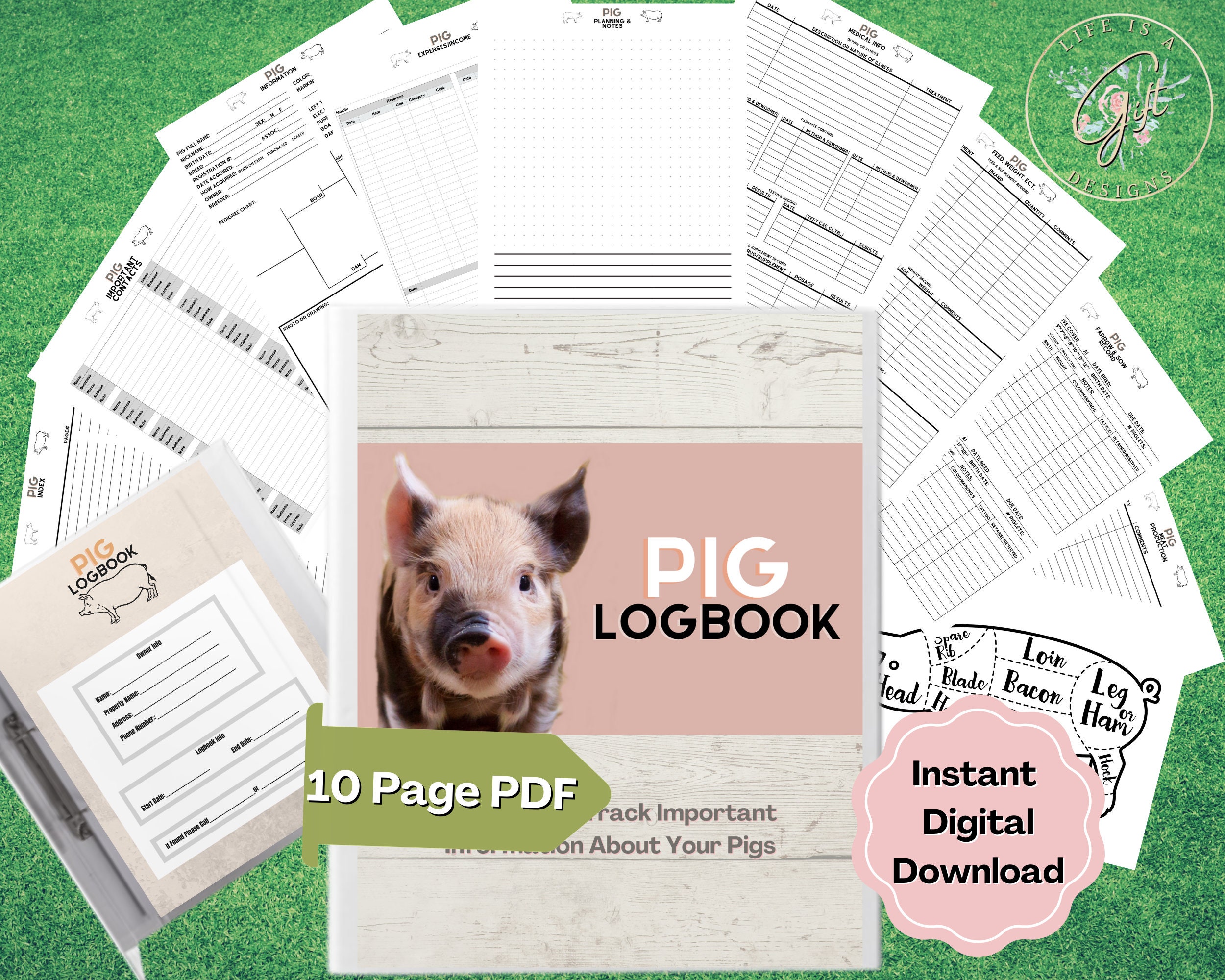 Pig Record Keeping Logbook, Instant Download, Manage Pig Profiles ...