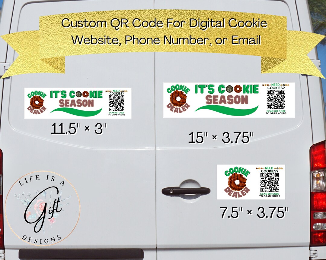 Girl Troop Custom QR Code Car Bumper Sticker, Digital Cookie QR Code ...