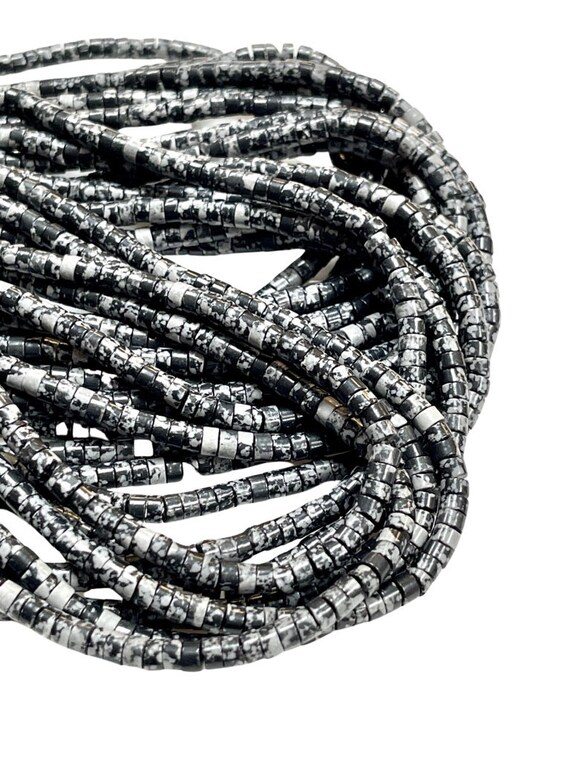 4mm X 2mm Obsidian Snowflake Gemstones Smooth Heishi/disc/tire - Etsy