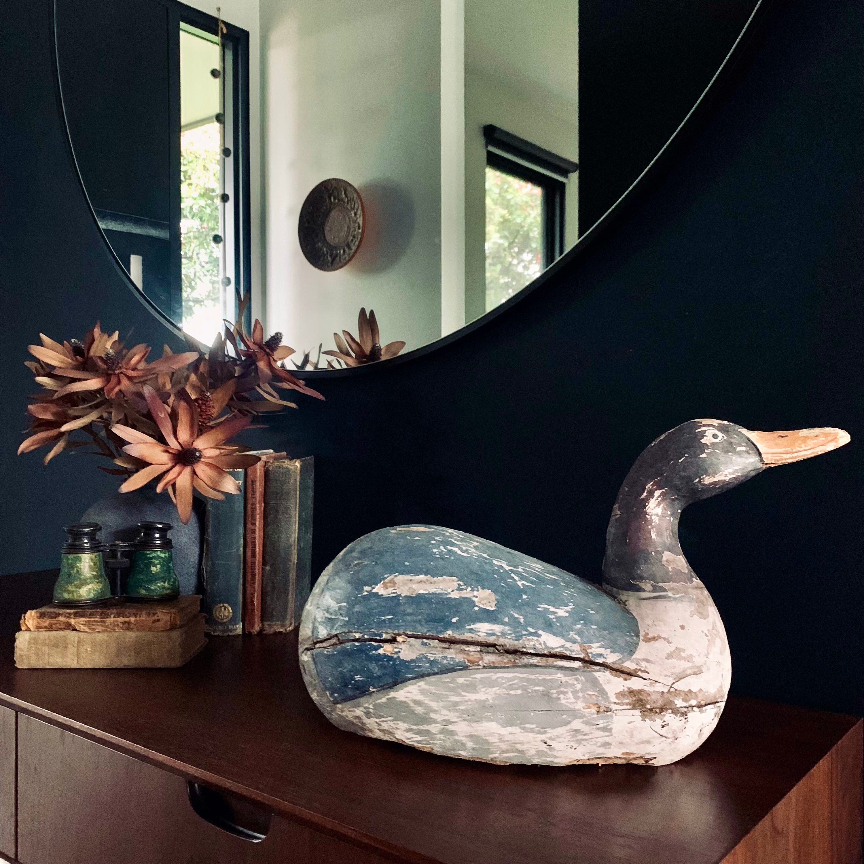 A Very Quirky and Rustic Folk Art American Wooden Painted Decoy Duck ...