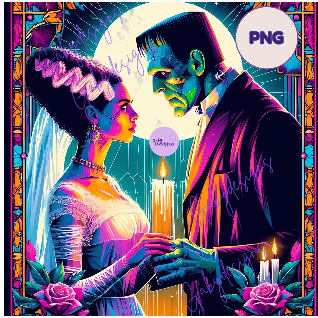 Halloween Art,frankenstein,bride of Frankenstein, Halloween PNG Spooky ...