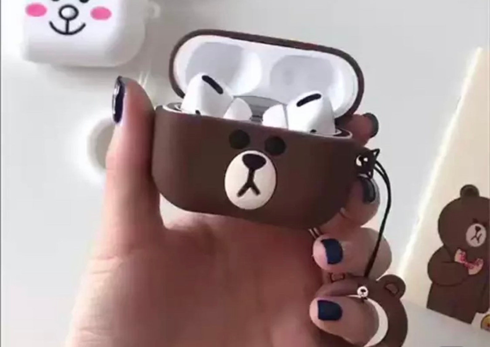 AirPod Bear Phone Case Cute Brown Bear Case Holder Protect - Etsy
