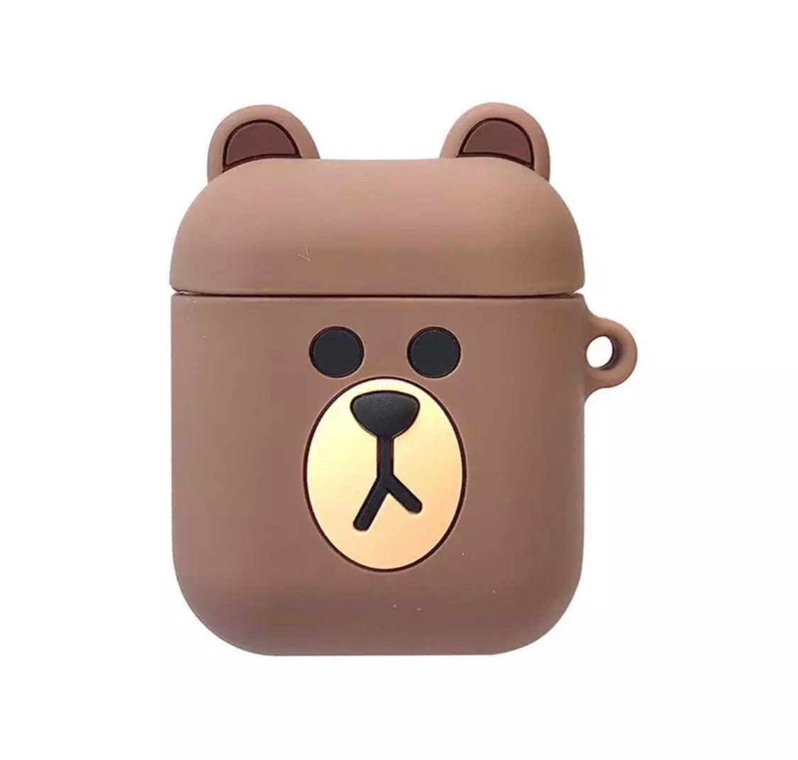 AirPod Bear Phone Case Cute Brown Bear Case Holder Protect - Etsy