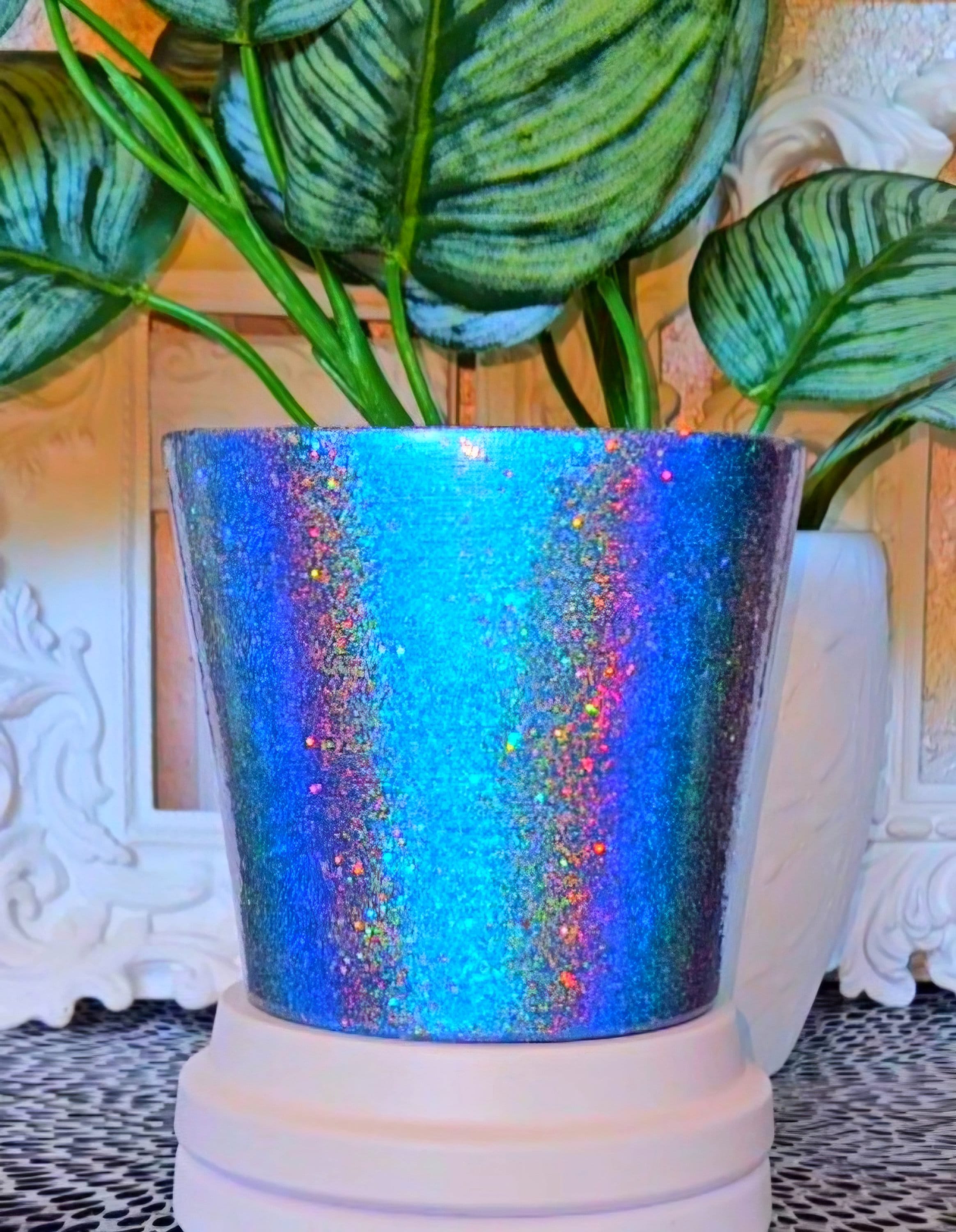 Deep Teal, Green, Blue Holo Plant Pots, Plant Lover, Gift for Her ...