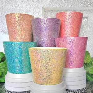 Sparkly Glitter / Light Pink Plant Pot, Plant Lover, Gift for Her ...