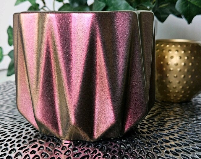 Rose Gold, Pink, Orange Color Shift Plant Pot, Flowerpot, House Plant ...