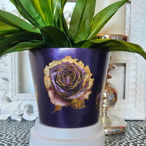 Gothic Rose Plant Pots, Purple, Red, Black, Gifts for Her, Housewarming ...