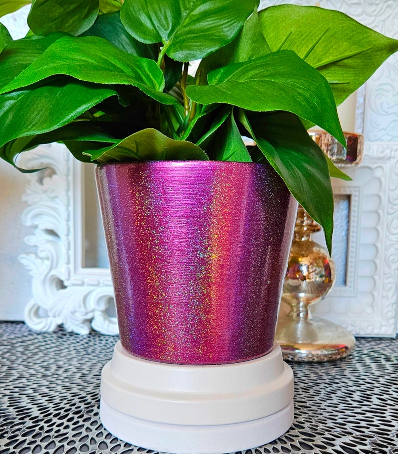 Deep Purple, Burgundy, Red Holo Plant Pots, Plant Lover, Gift for Her ...